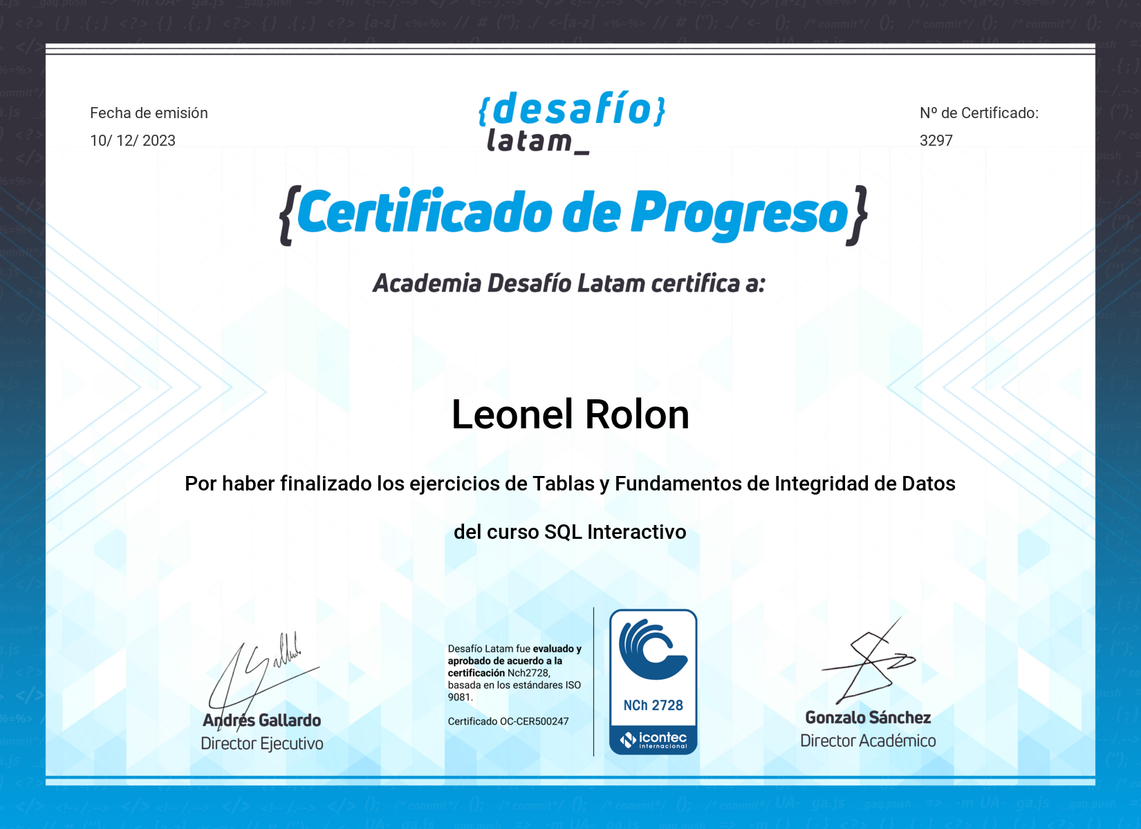 Leonel Rolon - Backend Developer | Fastapi | Springboot | Nodejs| MySQL | Mongodb | Postman ...